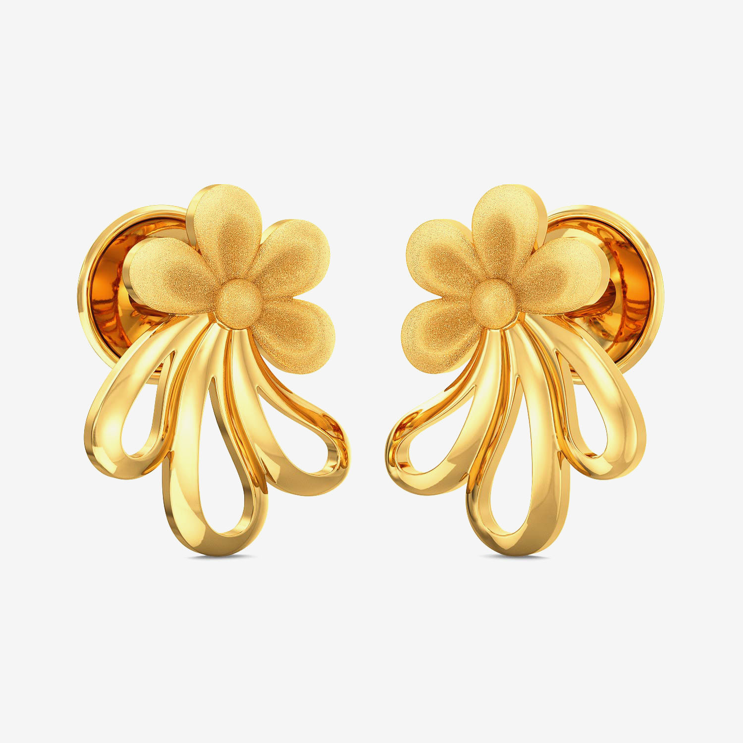 Buy Gold Floral Studs (BN11133380) Online from Joyalukkas