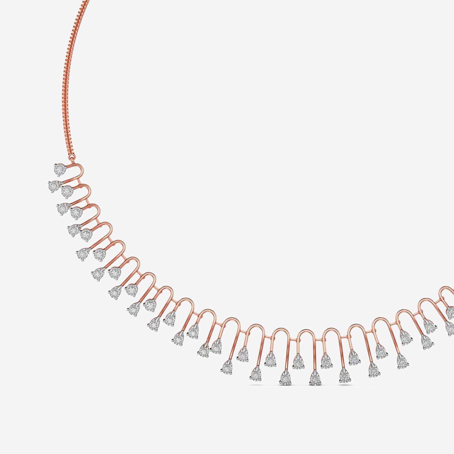 Buy Inverted Arc Diamond Necklace (DSDN00014450) Online from Joyalukkas